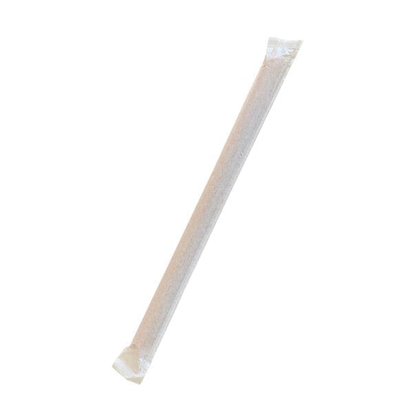 bamboo fiber straw bubble tea individually wrapped Slant cut – Silver ...